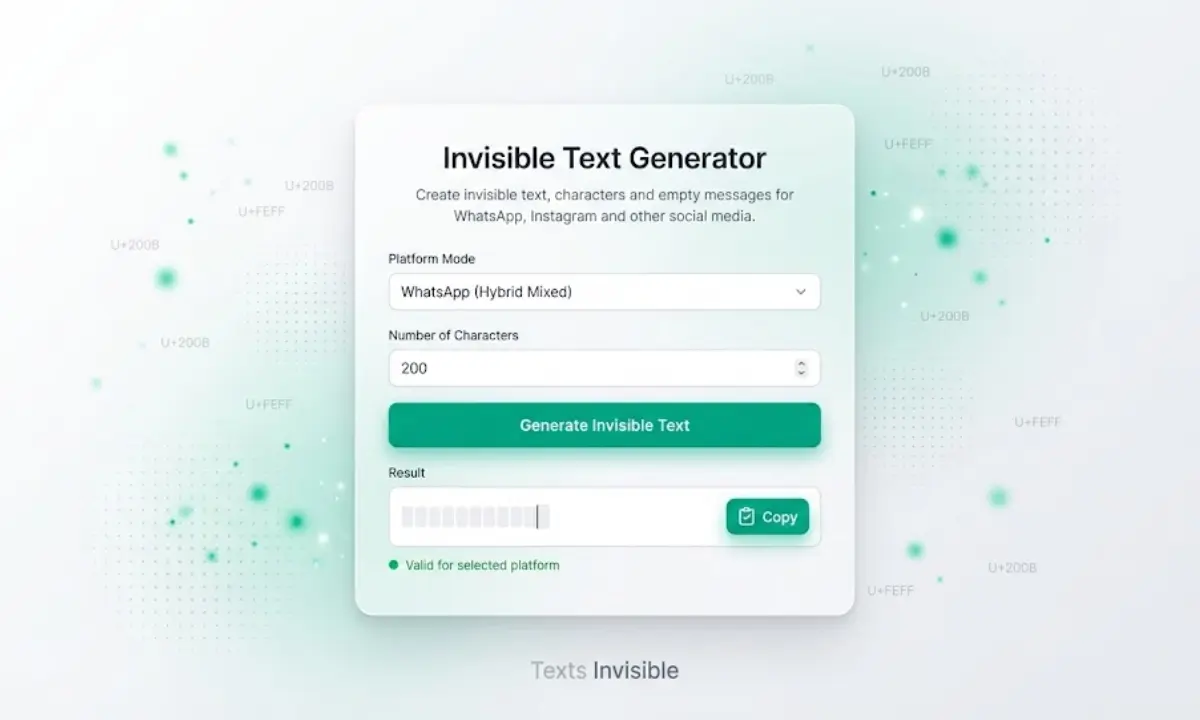 Generate Invisible Text ( )______Blank Text Copy & Paste